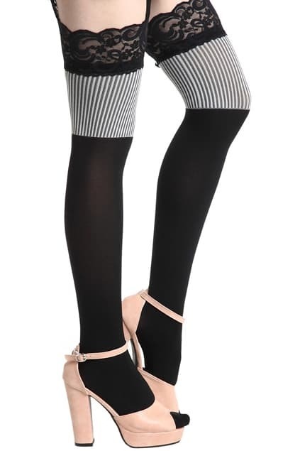 Sexy Lace White Suspender Tights