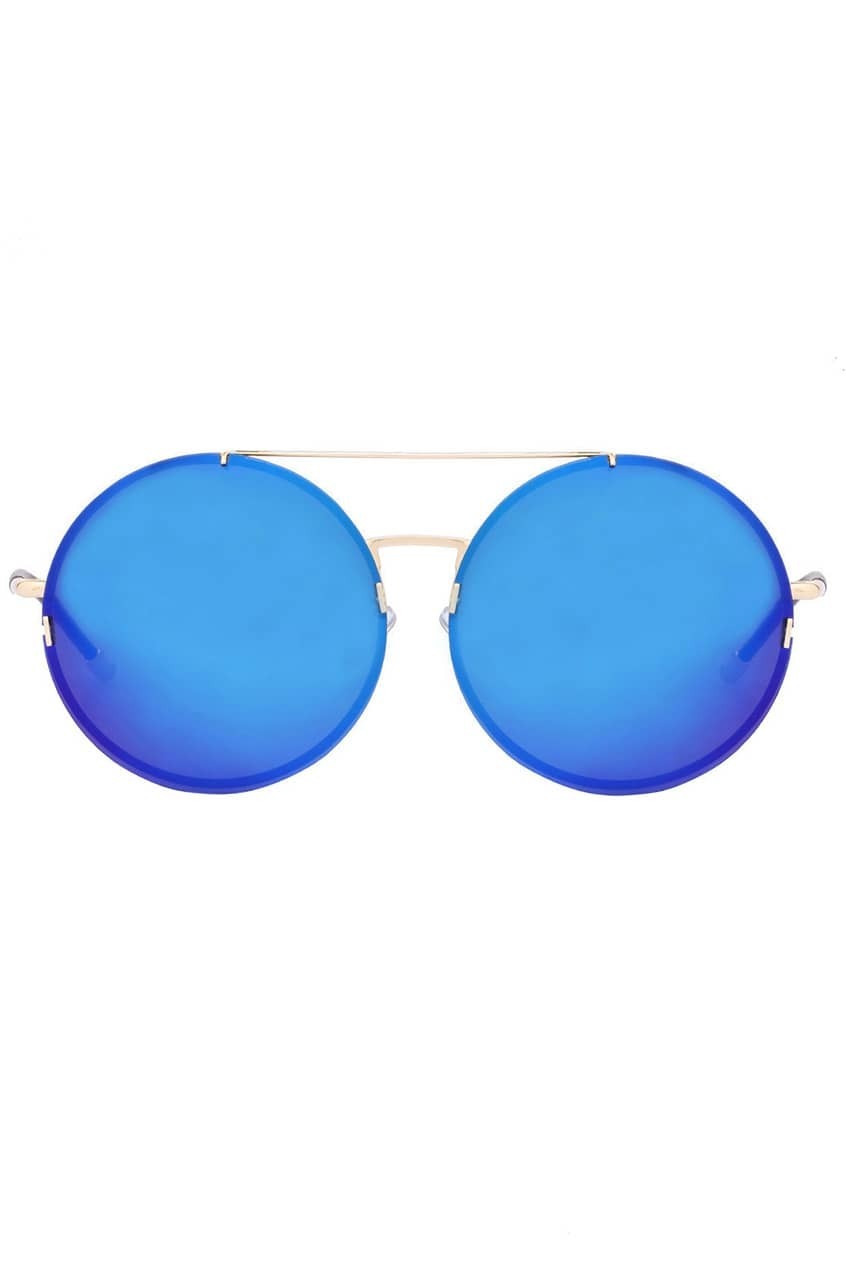 Colored Lenses Round Blue Sunglassesfor Women Romwe