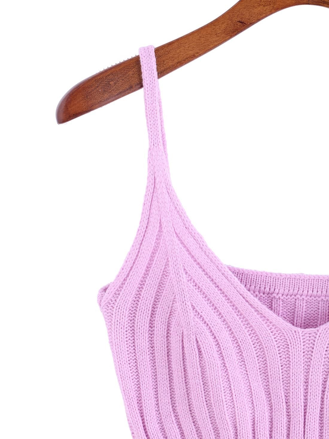 Spaghetti Strap Knit Crop Cami Topfor Women Romwe