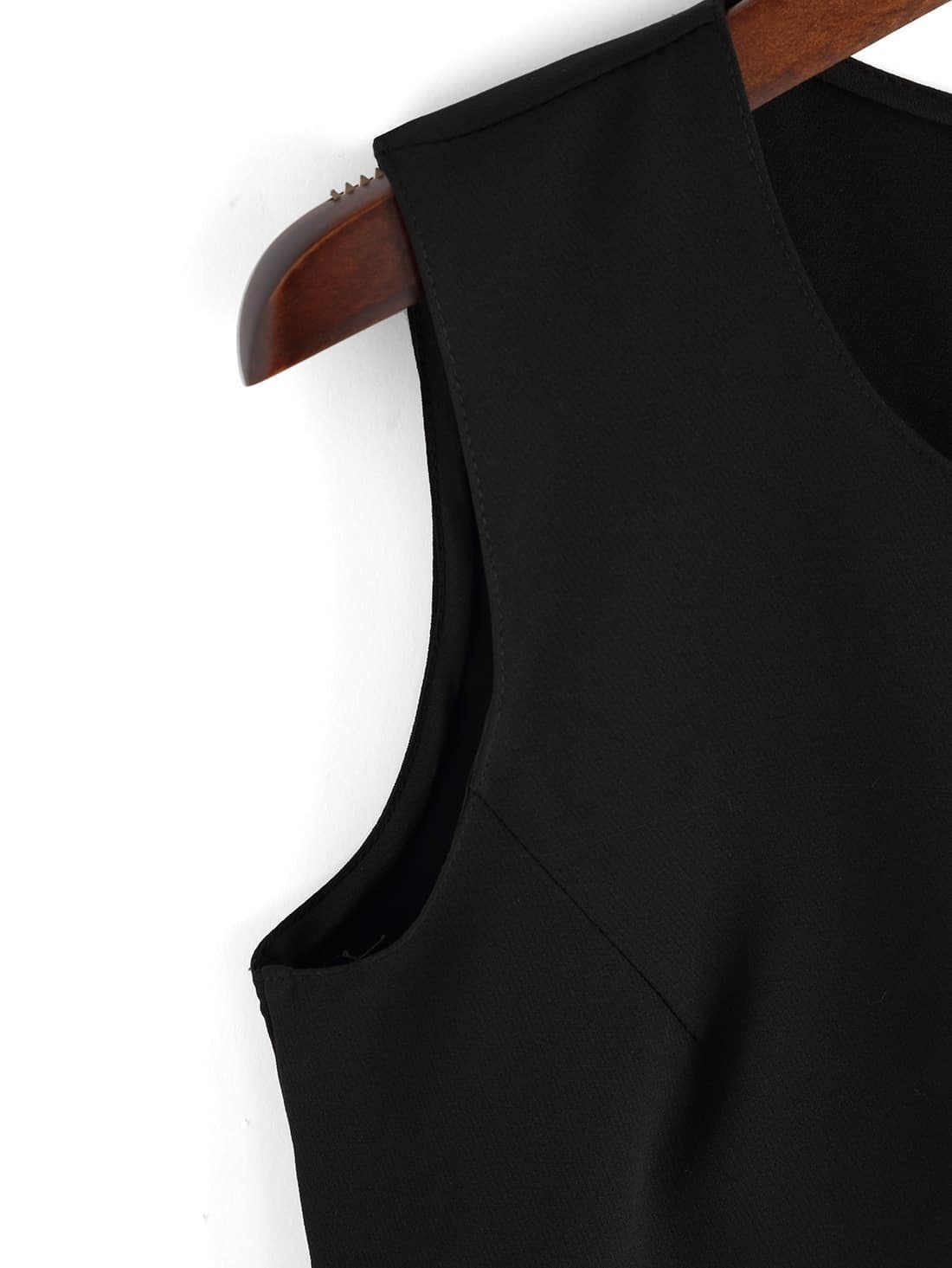 Round Neck Crop Black Tank Topfor Women Romwe