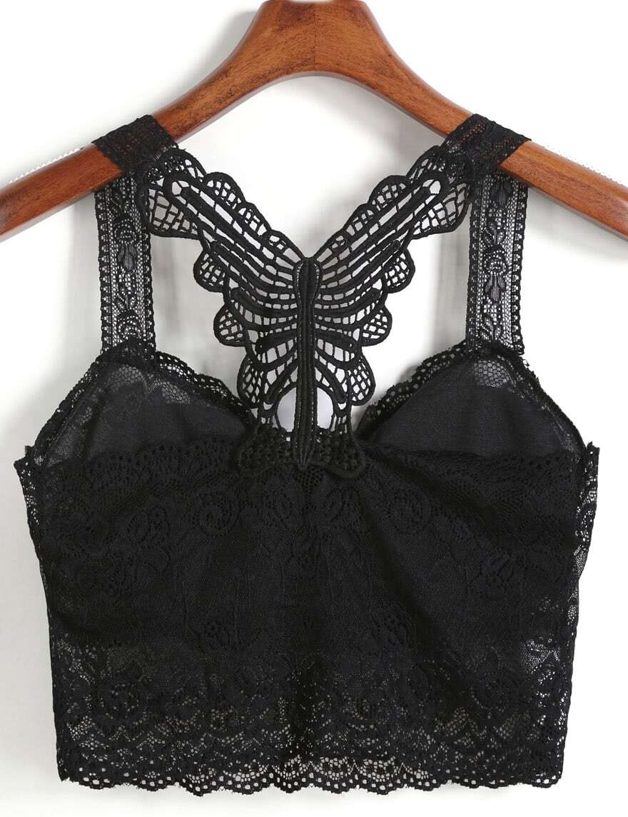 Straps Lace Black LingerieFor Women-romwe
